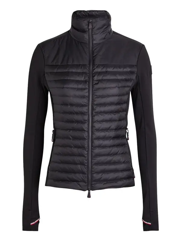 Moncler Quilted Shell And Jersey Jacket - Black