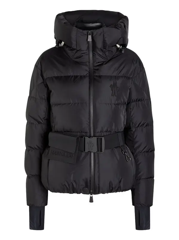 Moncler Bouquetin Belted Padded Shell Jacket - Black