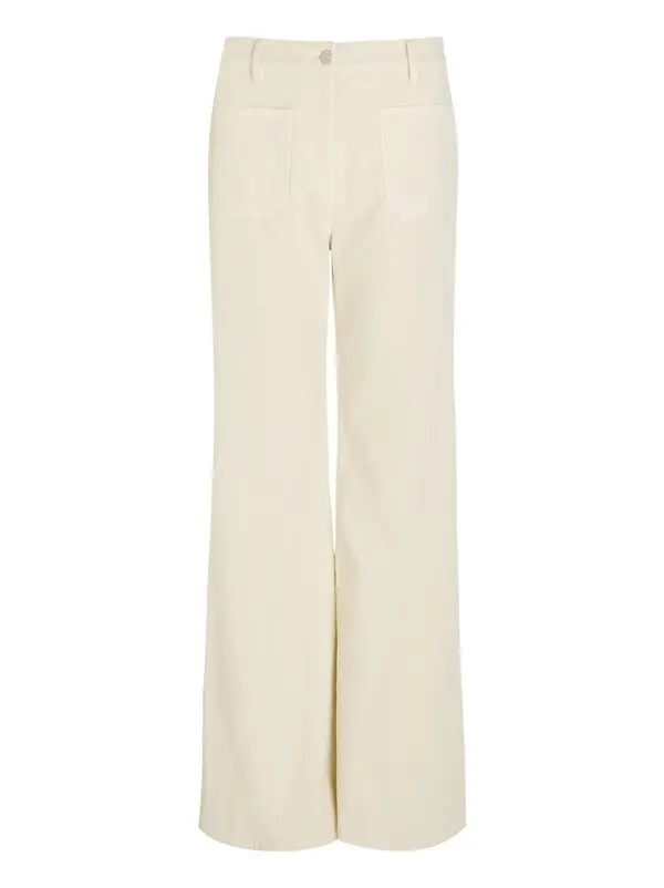 NILI LOTAN Flared-leg Corduroy Trousers - Beige