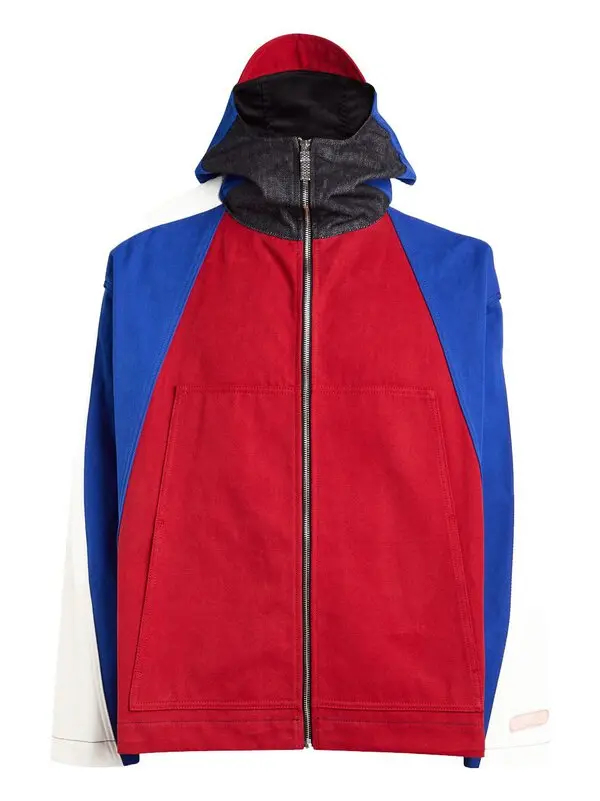 PDF CHANNEL Low Ride Hooded Color-block Jacket - Multicoloured