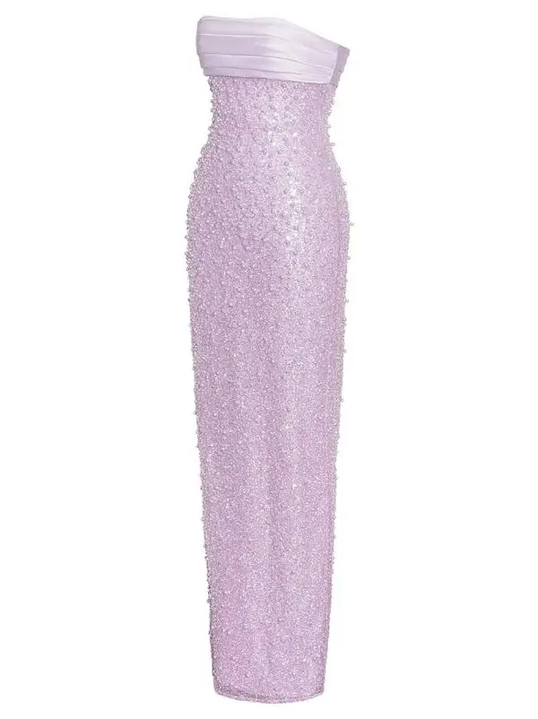 MISS CIRCLE Lainey Embellished Beaded Maxi Dress - Purple