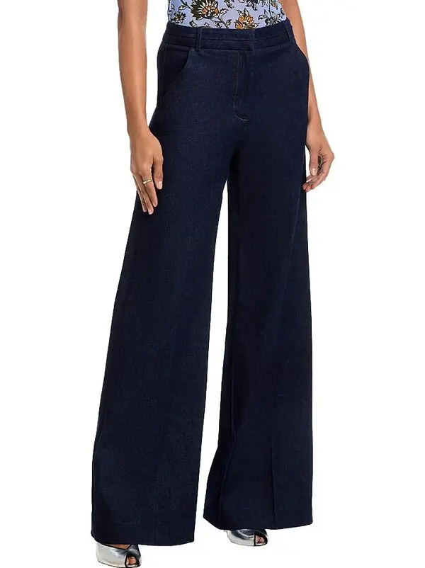 Veronica Beard Crue Wide Leg Trousers - Midnight Wash
