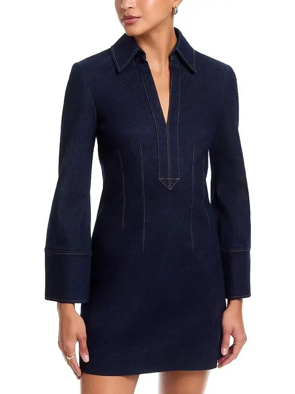 Veronica Beard Raymond Fit-and-flare Denim Dress - Midnight Wash
