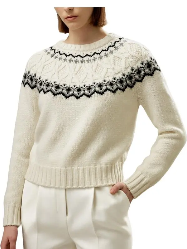 Lilysilk Crewneck Wool-cashmere Sweater - Fair Isle