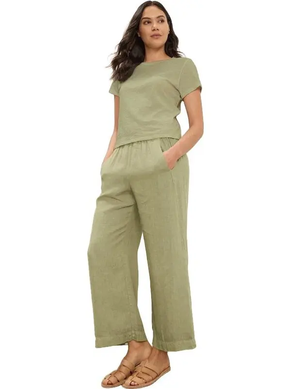 Velvet By Graham & Spencer Lola Linen Trousers - Natural