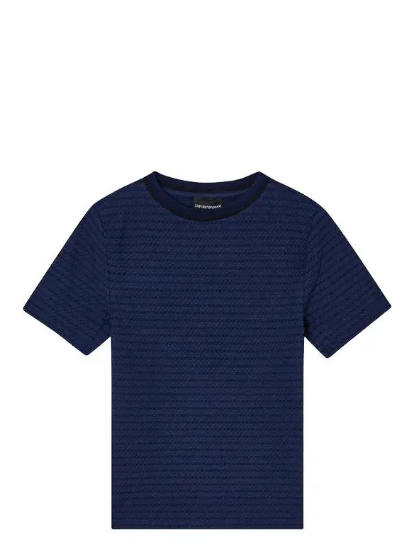 Emporio Armani Stretch Jacquard Jersey Sweater - Blue