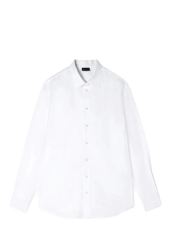 Emporio Armani Micro-textured Fabric Shirt - White