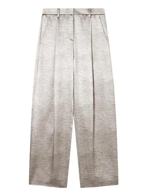 Giorgio Armani Tussah Silk Single-pleat Trousers - Black / White / Pink / Gray