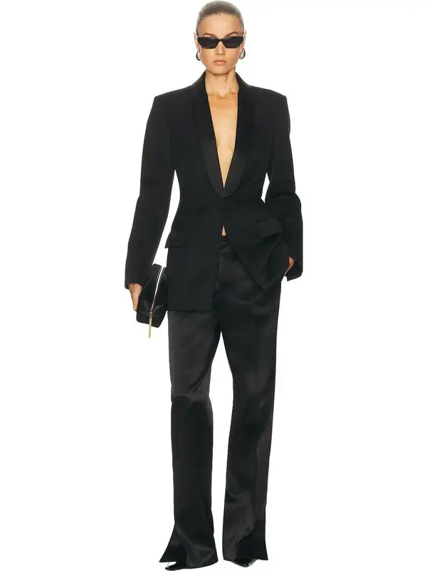 Wardrobe.NYC Tuxedo Blazer - Black