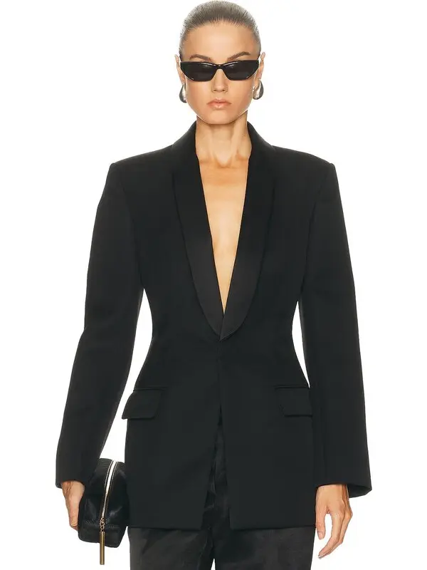 Wardrobe.NYC Tuxedo Blazer - Black