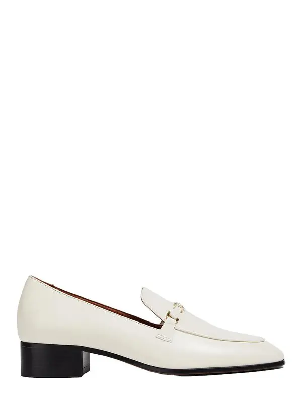 Maje Leather Loafers - Ivory
