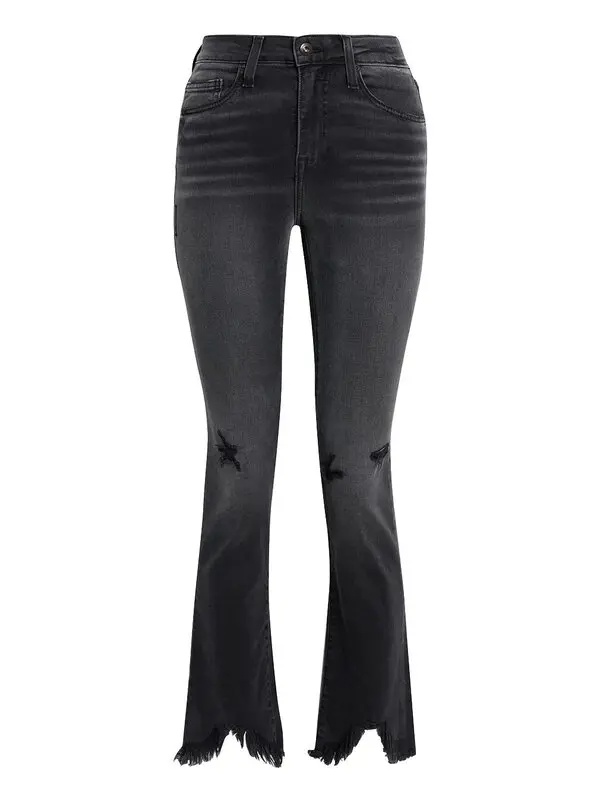 Simkhai River Distressed High-rise Straight-leg Jeans - Charcoal
