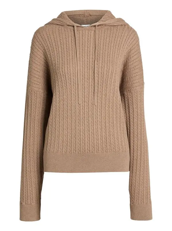 Simkhai Cable-knit Cotton And Cashmere-blend Hoodie - Sand