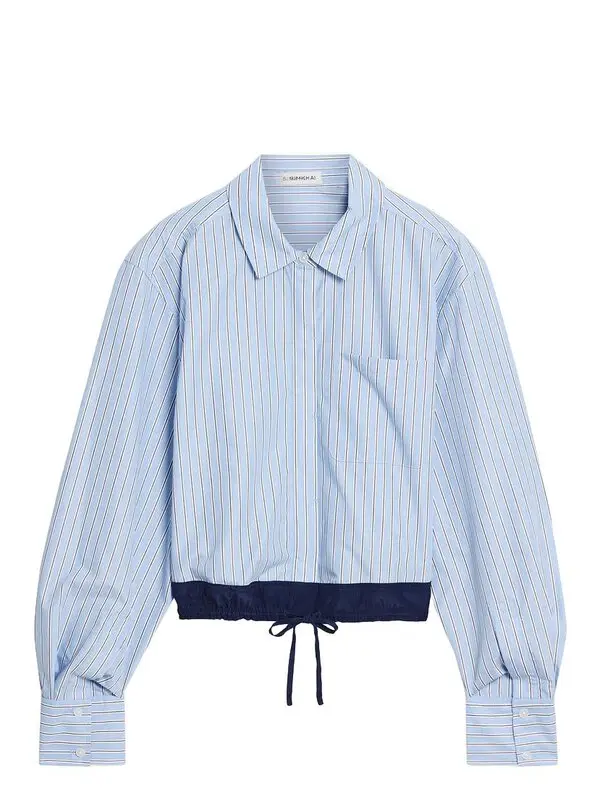 Simkhai Adryck Striped Cotton-blend Poplin Shirt - Light Blue
