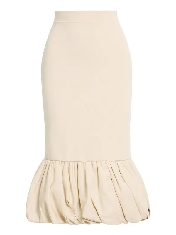 Simkhai Stretch-knit And Linen-blend Midi Skirt - Beige