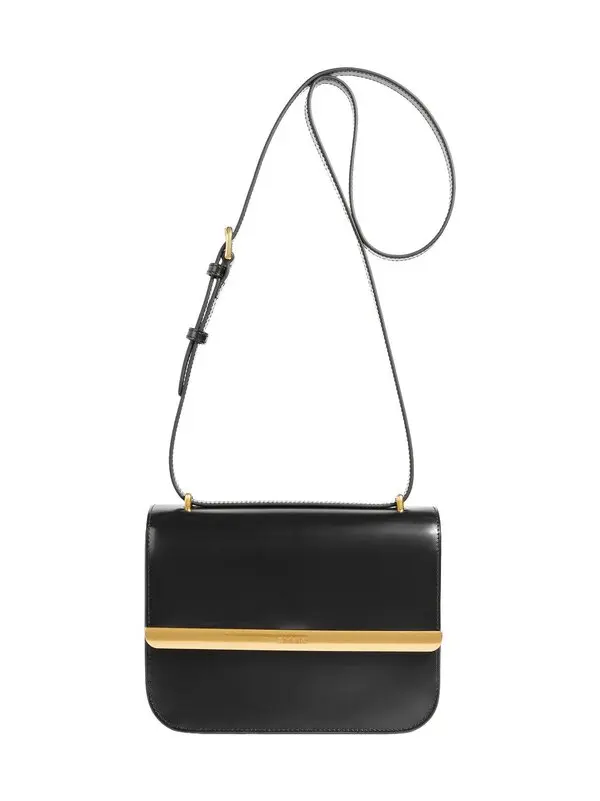 Simkhai Remy Glossed-leather Crossbody Bag - Black
