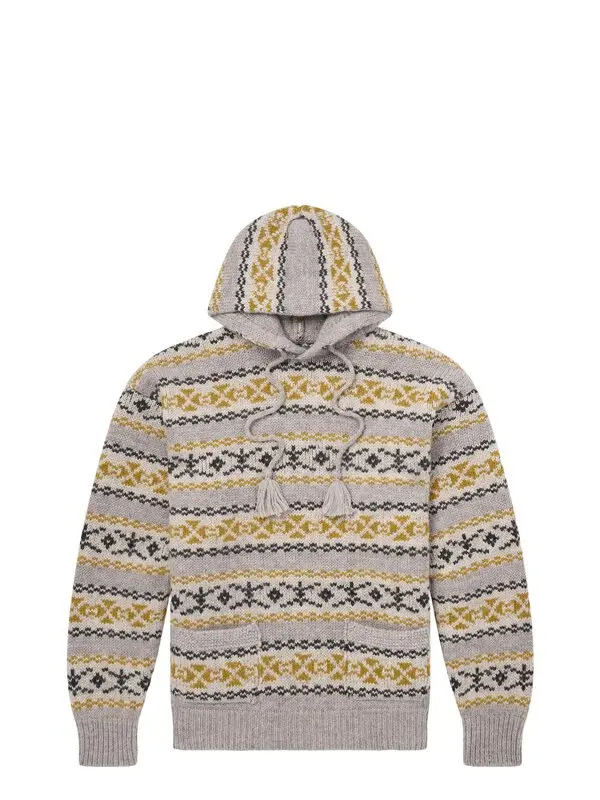 Kapital Knife Fair Isle Wool Hoodie - Yellow
