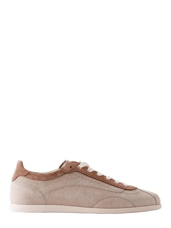 Brunello Cucinelli Suede-trimmed Leather Sneakers - Neutrals
