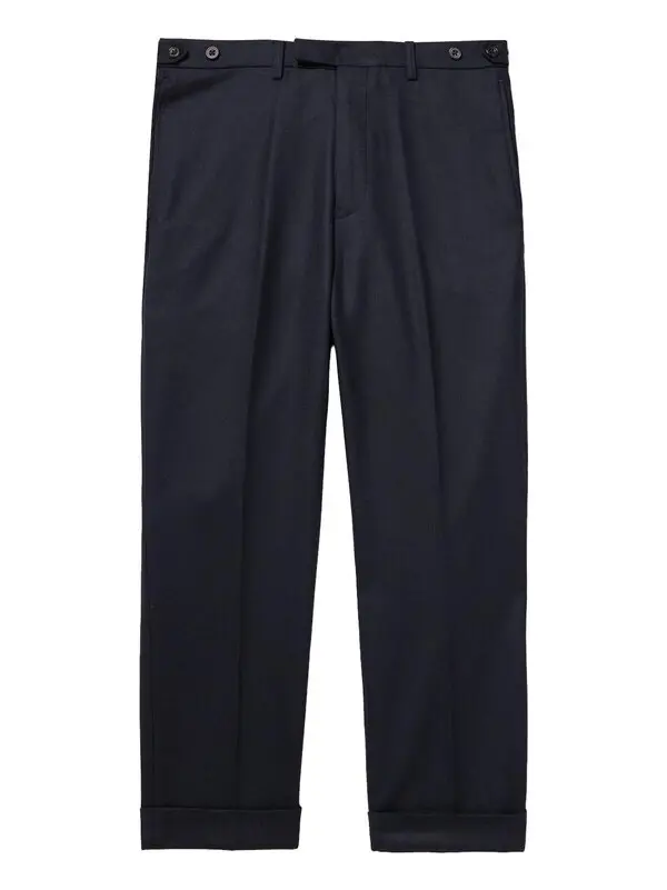 BEAMS Ivy Cropped Tapered Wool-blend Twill Suit Trousers - Blue