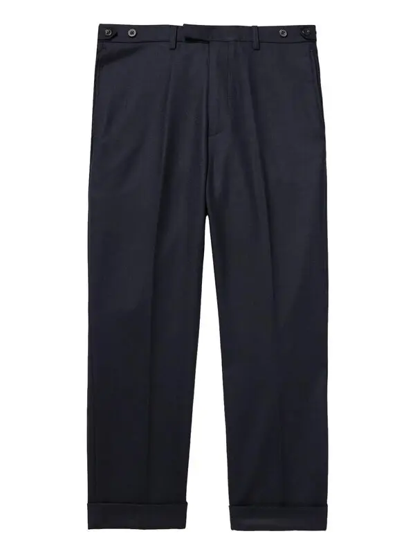 BEAMS Ivy Cropped Tapered Wool-blend Twill Suit Trousers - Blue