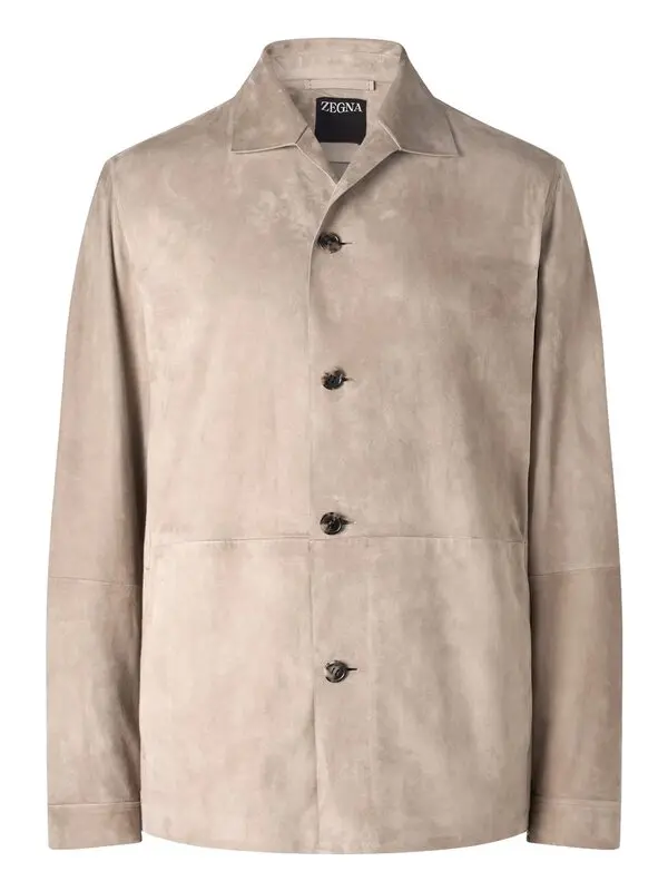 Zegna Suede Chore Jacket - Neutrals