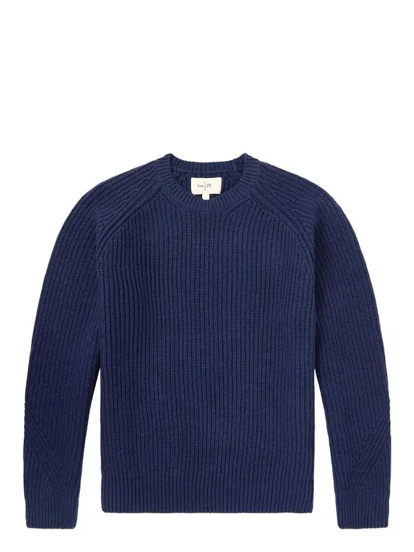 Folk Direction Ribbed Wool-blend Sweater - Blue