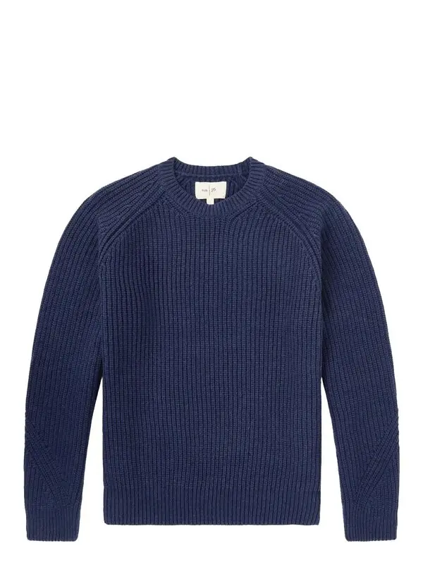 Folk Direction Ribbed Wool-blend Sweater - Blue