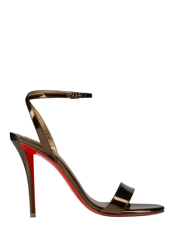 CHRISTIAN LOUBOUTIN Miss Z 100 Patent Leather Heeled Sandals - Brown