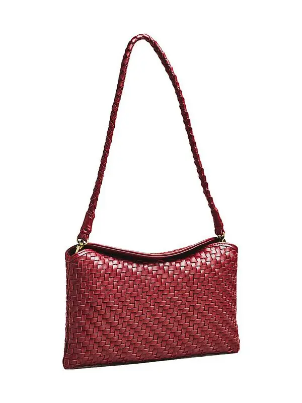 BEMBIEN Roux Handwoven Leather Clutch - Rouge