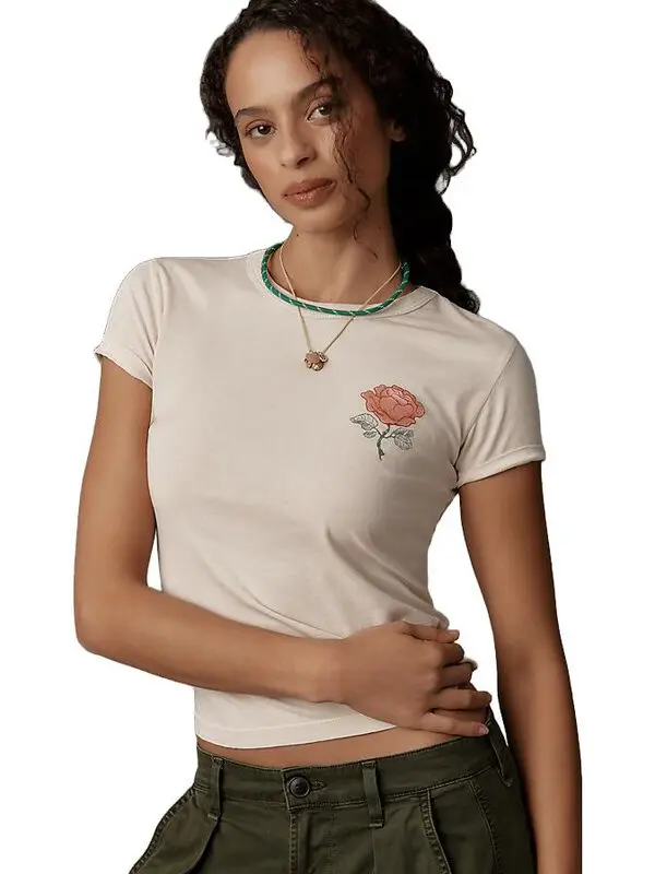 LETLUV Rose Graphic Tee - Ivory