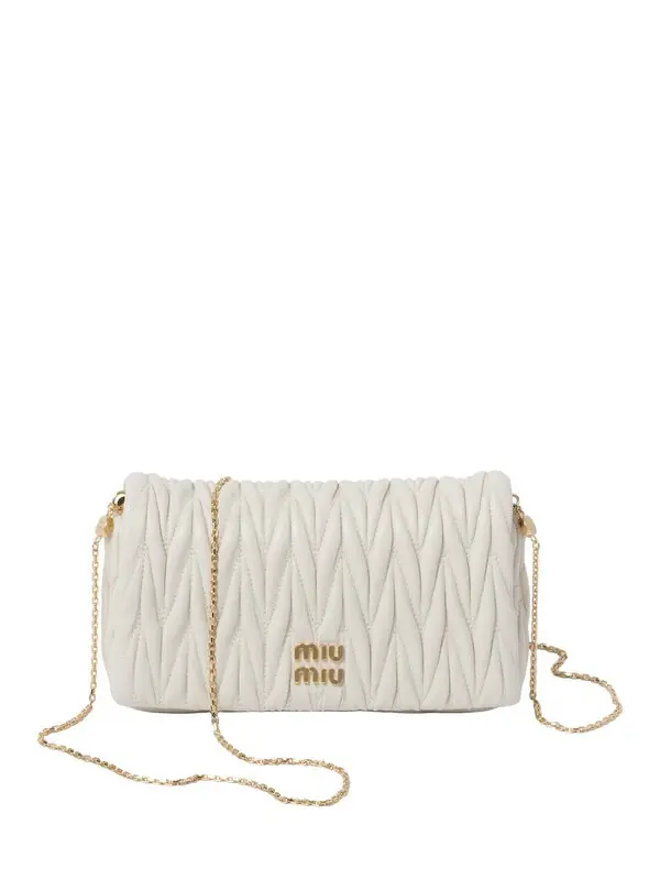 Miu Miu Matelassé Nappa Leather Mini-bag - White