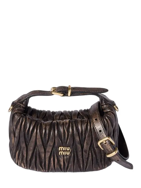 Miu Miu Matelassé Nappa Leather Mini-bag - Coffee
