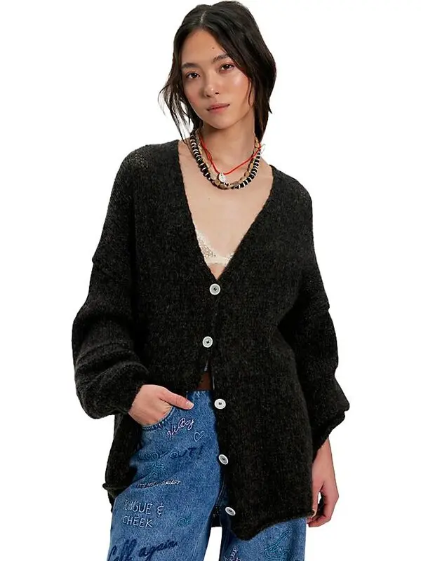 Free People Marina Softspun Cardigan - Espresso