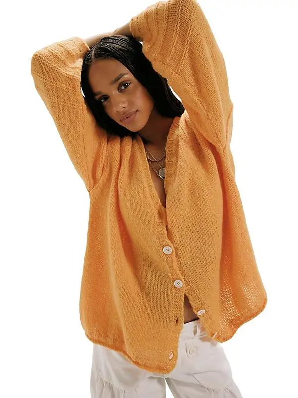 Free People Marina Softspun Cardigan - Marigold