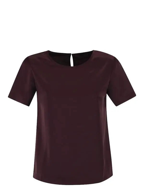 Max Mara Wkdzona Satin And Jersey T-shirt - Red