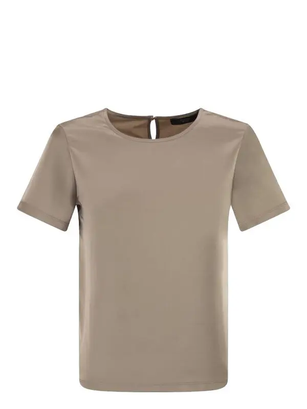 Max Mara Wkdzona Satin And Jersey T-shirt - Beige