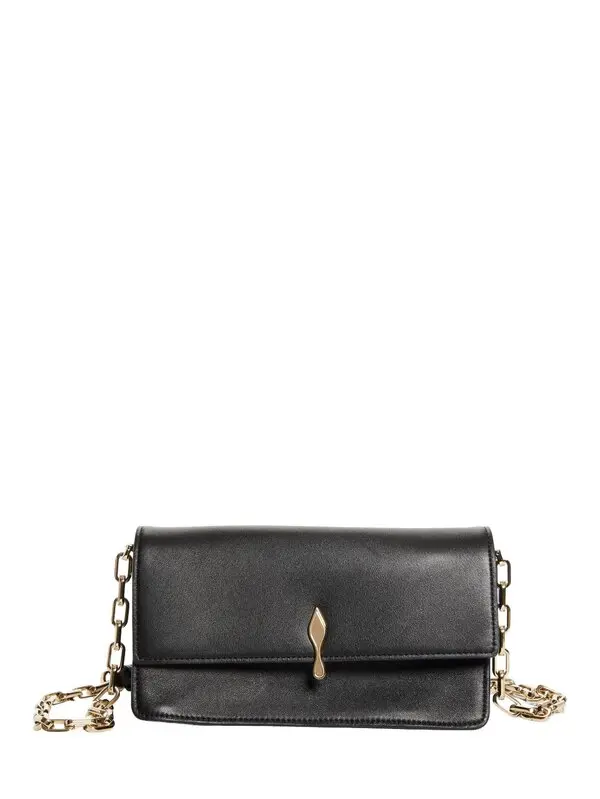 CHRISTIAN LOUBOUTIN Bettina Leather Shoulder Bag - Black/gold