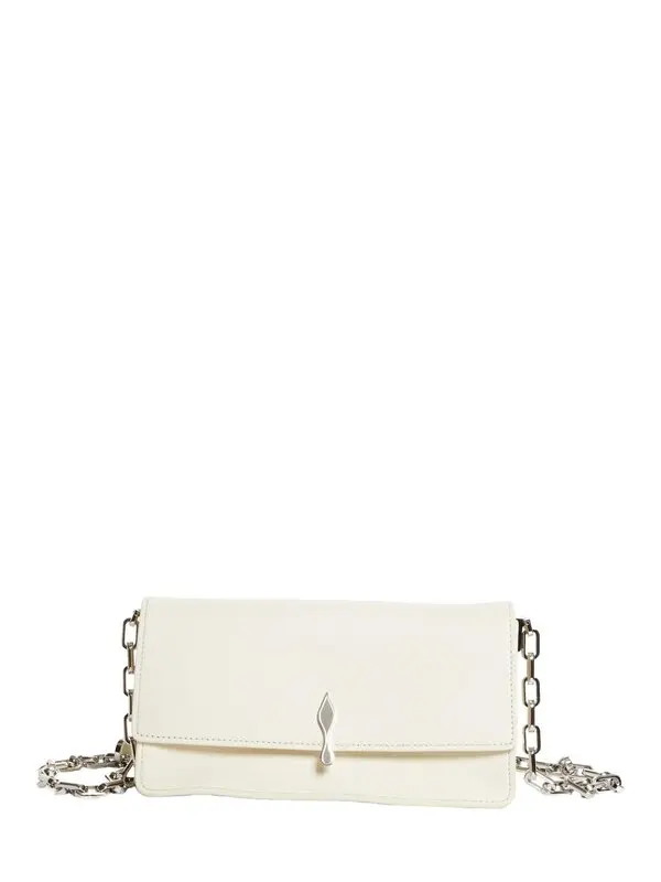 CHRISTIAN LOUBOUTIN Bettina Leather Shoulder Bag - Suzuran/silver