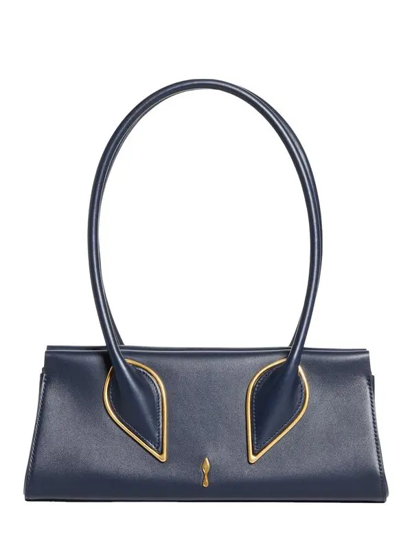 CHRISTIAN LOUBOUTIN Calfskin Baguette Handbag - Bl4g Marine