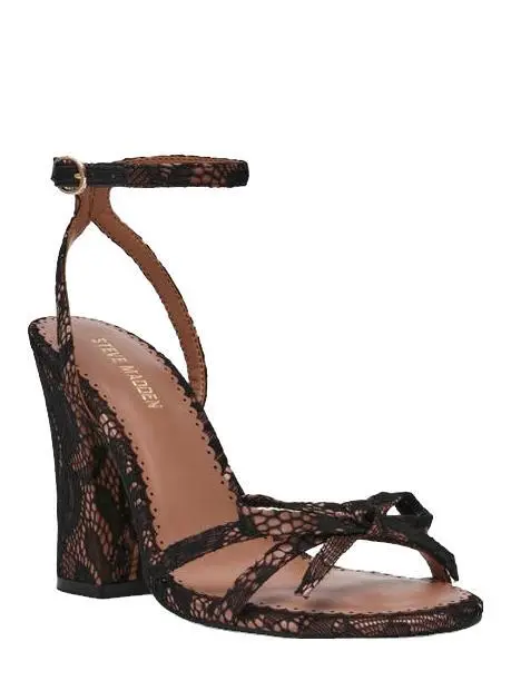 Steve Madden Hara Ankle Strap Sandal - Black Lace