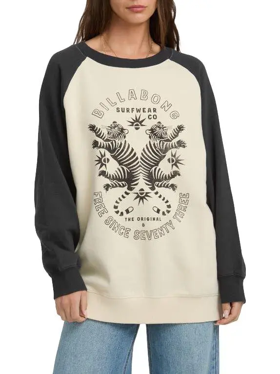 BILLABONG Emmers Raglan Sleeve Sweatshirt - Black Sands