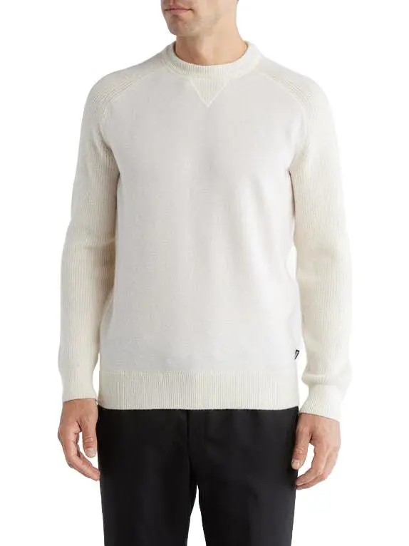 BOSS Hero Wool Crewneck Sweater - Open White