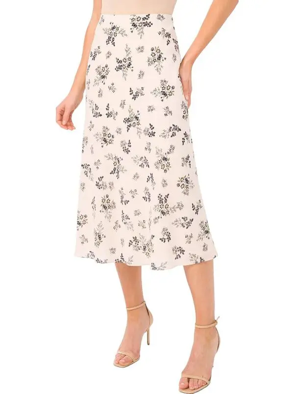 CECE DUPRAZ Bias Cut Satin Midi Skirt - Buttercream