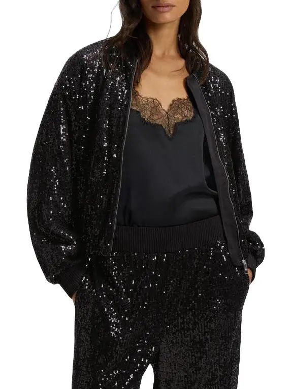 BOSS Orange Jilloi Sequin Bomber Jacket - Blk
