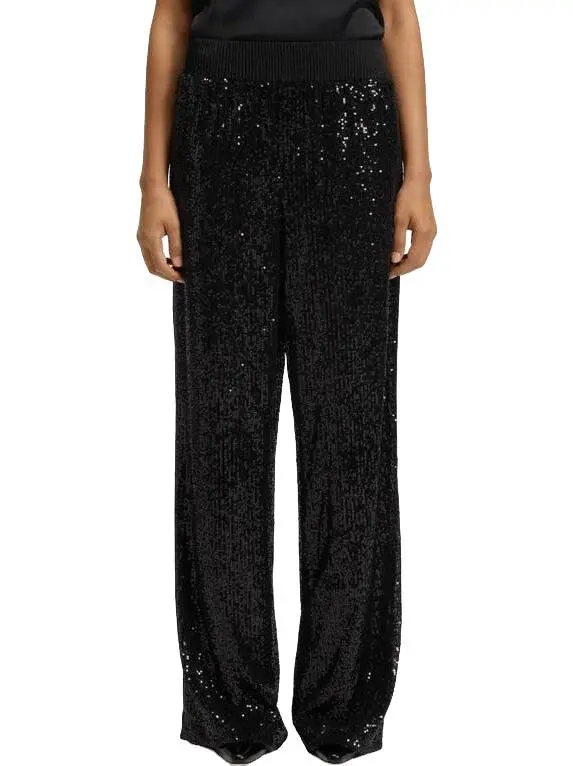Hugo Boss Tilloi Sequin Wide Leg Pants - Black