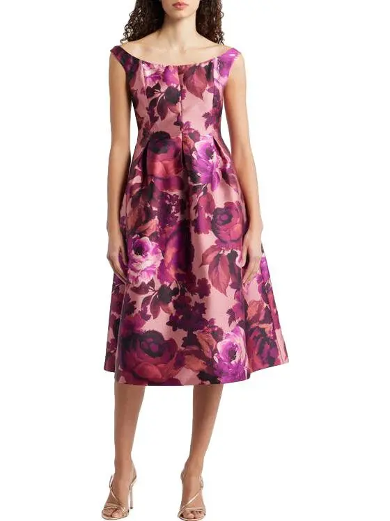 Julia Jordan Floral Off-the-shoulder Cocktail Dress - Pink Multi