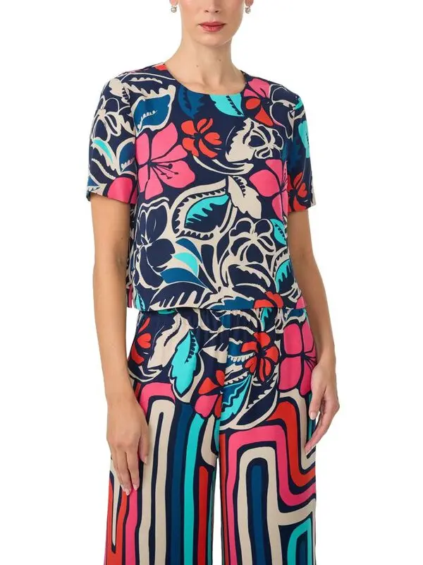 Trina Turk Printed Short Sleeve Top - Multi
