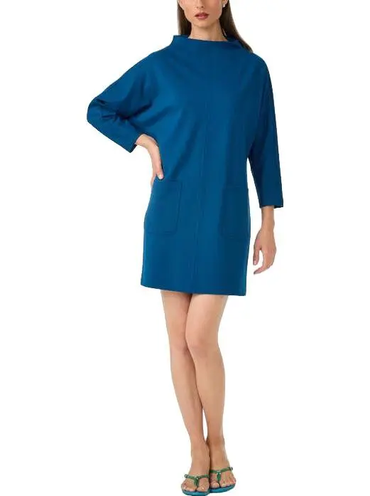 Trina Turk Caracas High Neck Ponte Dress - Burle Blue