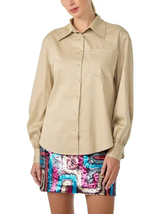 Trina Turk Button-up Blouse - Biarritz Beige