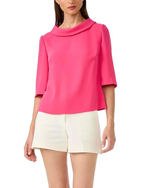 Trina Turk Kailee Folded Neckline Top - Rio Rose